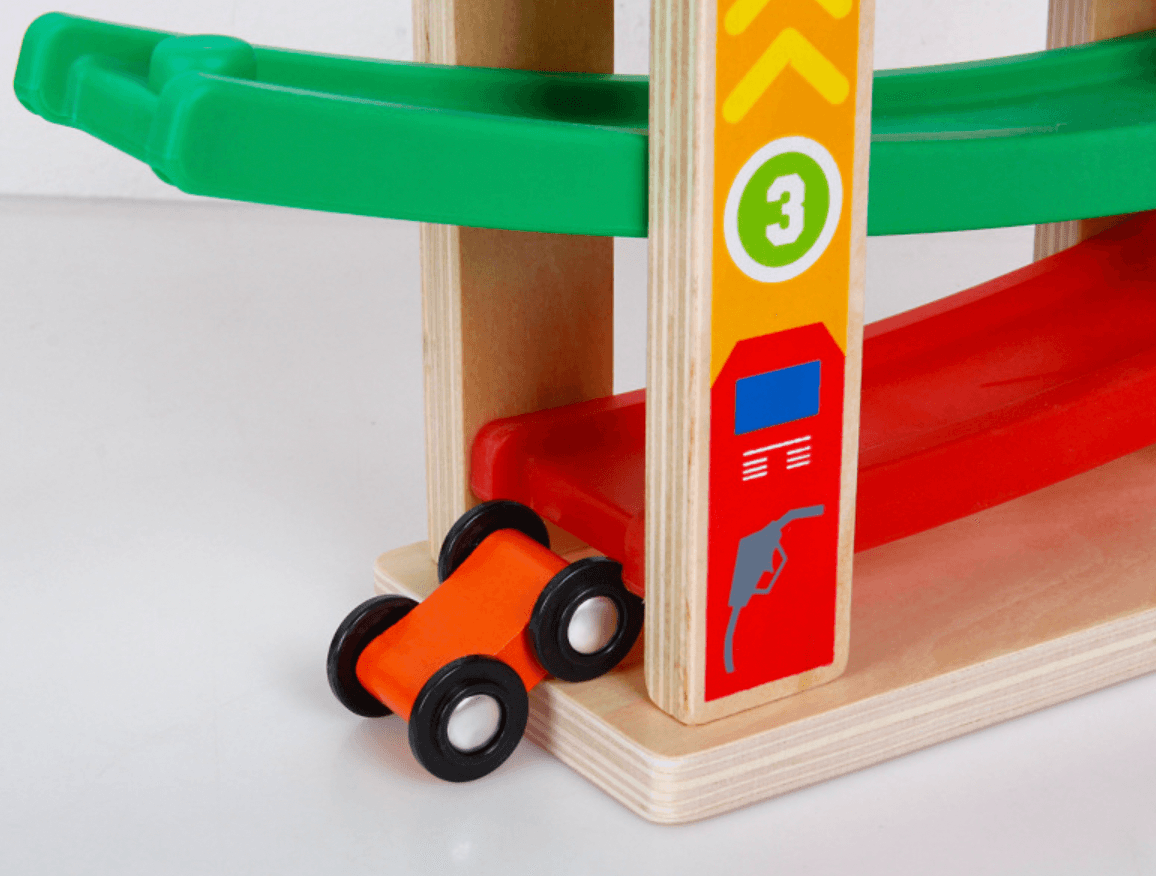 Wooden Car Ramp Race Track Toy - 4-Level – Taylorson